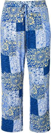Ulla Popken Schlupfhose Hose Rose Patchmuster weites Bein Elastikbund