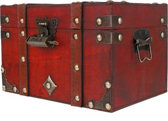 Cabilock Vintage Holz Aufbewahrungsbox Mit Schloss Holztruhe Für Kleinigkeiten Desktop Organizer Robustes Design Für Büro Und Zuhause