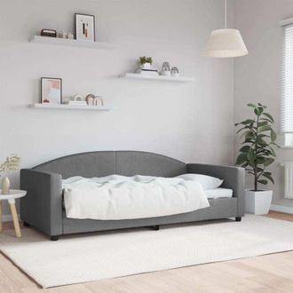 vidaXL Lit de repos sans matelas gris fonc&eacute; 90x190 cm tissu Vidaxl