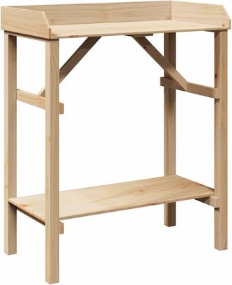 Generic Gartentopftisch mit 2-stufiger Aufbewahrung, Gartenarbeitsplatz Im Freien mit Erh&ouml;htem Rand f&uuml;r Terrasse, Hinterhof und Innengartenarbeit (Nat&uuml;rlich)