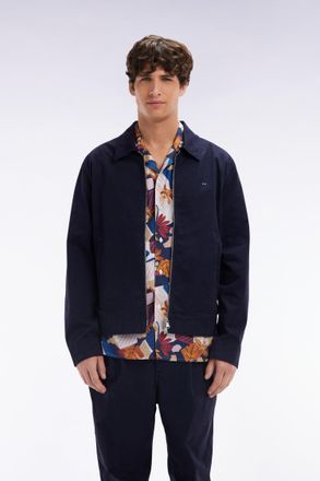 Eden Park Blouson Zipp&eacute; En Gabardine De Coton Stretch Marine