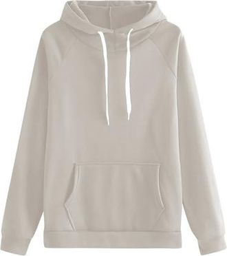 Generic Sweat &agrave; capuche pour femme - Confortable - D&eacute;contract&eacute; - Couleur unie - Basic - Manches longues - Tendance - Automne - Y2k - Loisirs - Sport - T-shirt