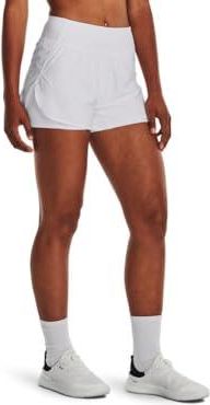 Under Armour Short UA Vanish 2 en 1 pour femme - D&eacute;perlant et respirant, Blanc-blanc, Taille XS