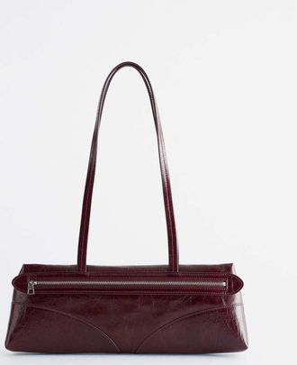 & Other Stories Premium-Lederschultertasche in Dunkelrot