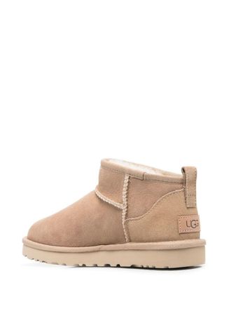 UGG Womens Ankle Boots Classic Ultra Mini Ii Beige Suede Twinface