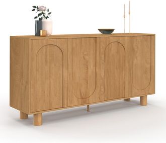 IDMarket Anrichte 160 cm Archie 4 T&uuml;ren Design Arche Holzoptik Eiche