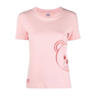 Moschino 0227 T-Shirt Logo Toy Maxi - - Tops - Damen - Rosa - S