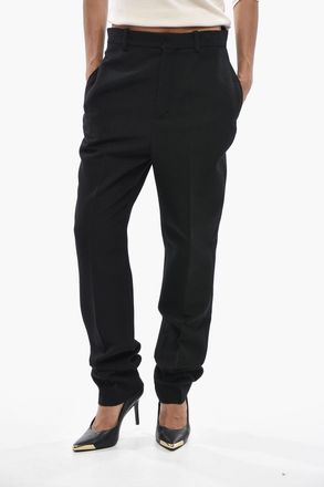 Saint Laurent Slim-Fit-Wollhose mit verdeckter Knopfleiste Saint Laurent