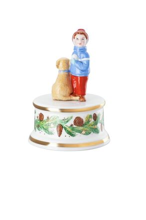 Hutschenreuther Weihnachten Sammelkollektion 2025 Weihnachtsspiele Spieluhr klein; Höhe 12,5 cm/Ø 9 cm cm; Melodie: Ihr Kinderlein kommet