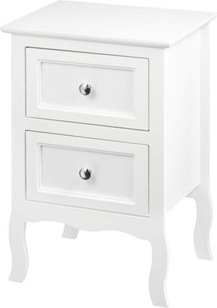 Woltu Nachttisch Sofatisch Nachtkommode Nachtschrank mit 2 Schubladen f&uuml;r Schlafzimmer Wohnzimmer aus MDF Wei&szlig; TS119ws