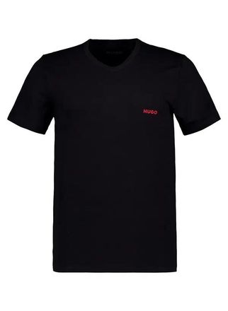 HUGO BOSS Herren T-Shirts schwarz Reine Baumwolle unifarben