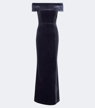 Rebecca Vallance Off-Shoulder-Robe Solana aus Samt