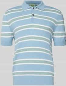 FTC Poloshirt aus Baumwoll-Lyocell-Mix mit Kaschmir-Anteil mit gerippten Abschl&uuml;ssen