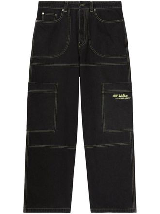 Off-white jean Irregular à poches cargo - Noir