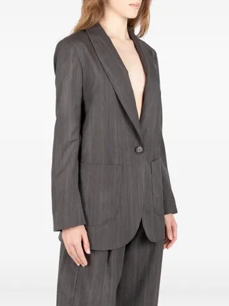 Société Anonyme blazer boutonné à fines rayures - Gris