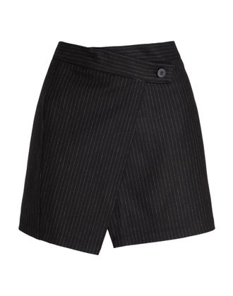 8 by YOOX PINSTRIPED COTTON TWILL MINI SKIRT