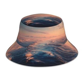 Generic Chapeau De Godet Image De La Mer Infinie Chapeaux De Visi&egrave;re Pliable &Agrave; Large Bord Bonnet Soleil, pour Le Camping, Sports, La Randonn&eacute;e, 56-58cm