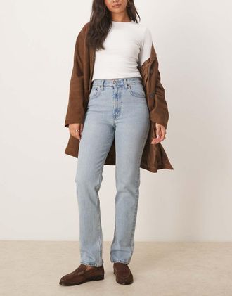 Abercrombie & Fitch Jeans im Stil der 90er in verwaschenem Hellblau mit ultrahohem Bund und geradem Bein