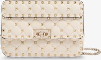 Valentino Garavani Rockstud Spike leather shoulder bag with iconic all-over studs - VALENTINO GARAVANI - gender_Woman