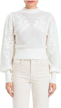 Twinset Femme, Pulls, Blanc, Taille: 40 FR Pull en maille crochet&eacute;e