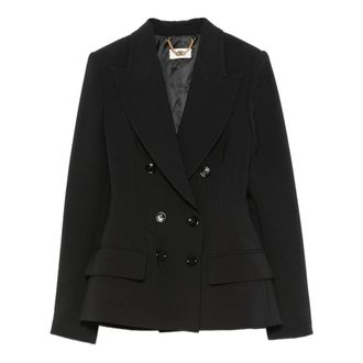 Elisabetta Franchi Leichter Krepp-Blazer - - Jackets - Damen - Schwarzk - XS