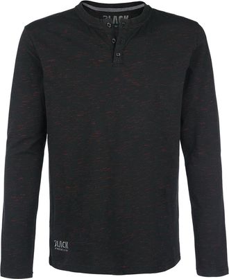 Black Premium by EMP Herren schwarz-rotes Basic Langarmshirt 3XL