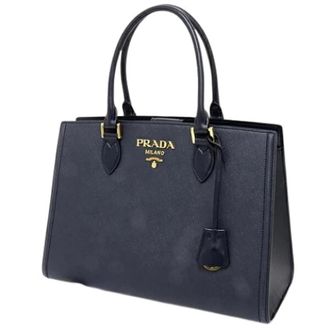 Prada Sac &agrave; main Saffiano Vintage Pre-owned - Femme - Pre-owned - Bleu - Taille: ONE Size