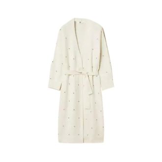 Twinset Femme, Pulls, Blanc, Taille: 40 FR Long Diamond Cardigan with Embroidery