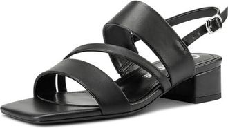 Castamere Femmes Slingback Bas Bloc Chunky Talon Heel Ouvert Carré Bout Dress Sandales Décontracté Bureau Été Chaussures 3.5 CM Heels Noir 37 EU