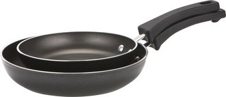 Prestige Kitchen Hacks Bratpfannen, 20 cm und 24 cm, Aluminium, Schwarz