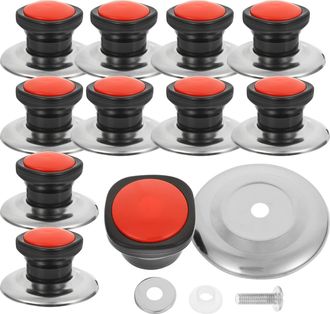Hemoton Topfdeckelknopf 12 Stück Hitzebeständiger Universeller Bakelit-Topfdeckelgriffe Ersatzpfanne Topfdeckel Kreisförmiger Handgriff Knopf Topfabdeckung Zu