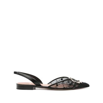 Malone Souliers Schwarze Blumenbestickte Flache Schuhe - - Shoes - Damen - Schwarzk - 36 EU