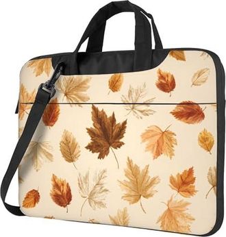 Generic Sac pour ordinateur portable de 15,6, motif feuilles d&eacute;rable color&eacute;es avec bandouli&egrave;re, housse de protection antichoc pour ordinateur portable pour ho
