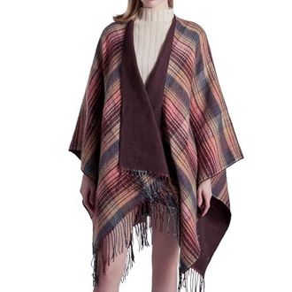 Generic Burnout Ch&acirc;le de voyage pour femme - Poncho ouvert sur le devant - Pull chaud surdimensionn&eacute; - Cardigan d&eacute;contract&eacute; pour lautomne et lhiver - Capuche 