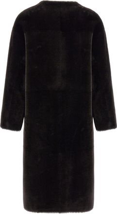 BLANCHA Womens Brown Lamb Fur Coat Clothing