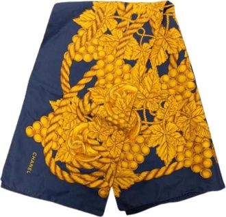 Chanel Pre-owned Silk Scarf - Femme - Pre-owned - Bleu - Taille: ONE Size
