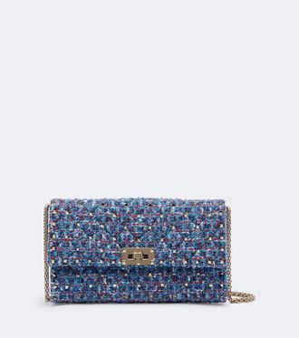 Valentino Garavani Sac port&eacute; &eacute;paule Rockstud Spike en tweed