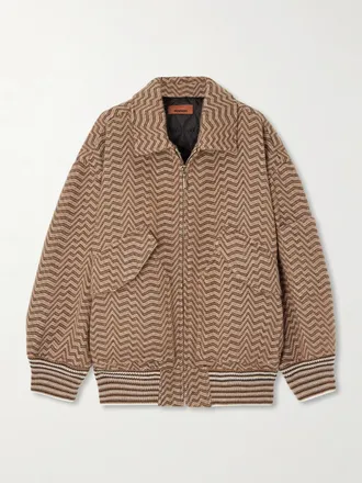 Missoni Caperdoni Wattierte Jacke Aus Einer Woll-baumwollmischung Mit Streifen - Braun