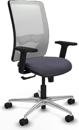 Piqueras y Crespo Zulema Stuhl mit Lendenwirbelst&uuml;tze mit 2D-Armlehnen, ausgestattet mit 3 Positionen und Schneideschaum, mit Rollen von 65 mm, Nylon, Wei&szlig;/Dunkelgrau