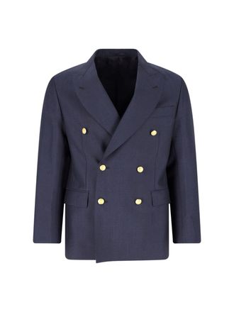 Kaptain Sunshine Double-Breasted Blazer In Wool Blend