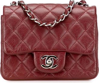 Chanel mini sac à bandoulière Square Classic Single Flap (2013-2014) - Rouge