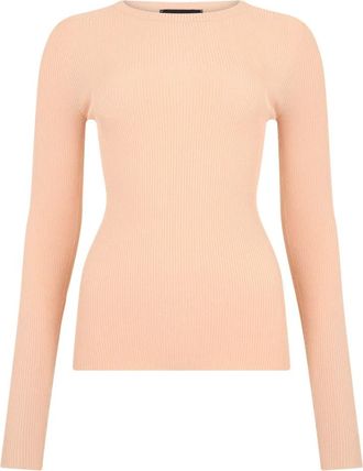 Fabiana Filippi Femme, Pulls, Rose, Taille: 36 FR Pull &agrave; col rond c&ocirc;tel&eacute;