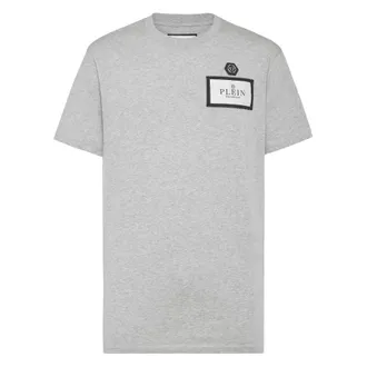 Philipp Plein Homme, Tops, Gris, Taille: 3XL T-shirt en jersey Col Rond MC