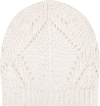 PESERICO Femme, Accessoires, Beige, Taille: ONE Size Bonnet en alpaga et laine avec sequins