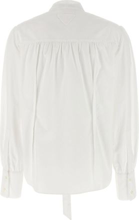 Prada Bow-Tie Cotton Shirt - White