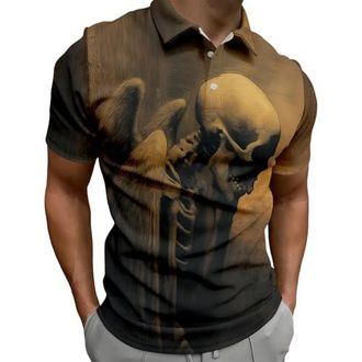 Generic T-shirt &agrave; boutons t&ecirc;te de mort pour homme - T-shirt imprim&eacute; t&ecirc;te de mort &agrave; manches courtes T-shirts dhorreur T-shirts d&eacute;contract&eacute;s athl&eacute;tiques hauts v