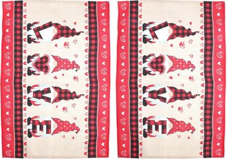 Lurrose 2 St&uuml;ck Baumwolle Tischset Valentinstag Wichtel Tischmatten mit Herzmotiv Waschbare Platzsets f&uuml;r K&uuml;che und Esstisch rutschfest und Sch&uuml;tzend