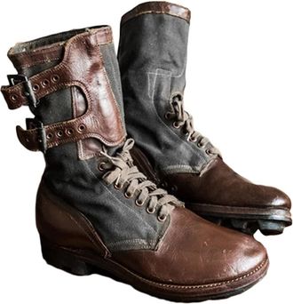 Minetom Herren Western Cowboy Stiefel Stiefeletten Reiterstiefel Vintage Combat Boots Stiefel Biker Boots Mit Blockabsat D Grau 42 EU