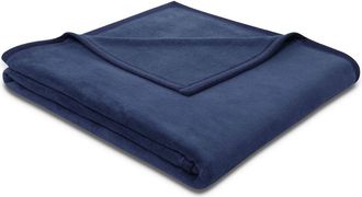 BIEDERLACK Biederlack bocasa 6421 11 61 008 Decke Cotton Pure dunkelblau ca. 150 x 200 cm 100% Baumwolle