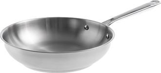 Lacor 44424 - Cuisine Bratpfanne aus Edelstahl 18/10, ohne Antihaftbeschichtung, ergonomischer Griff, Vollinduktionsboden, geeignet für Induktion, Ofen und 